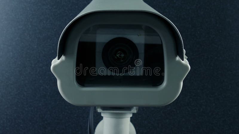 CCTV Camera Filming Front View Closeup Loop Stock Footage - Video of ...