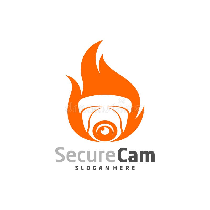 CCTV Camera with Fire Icon Logo Design Vector Template, Concept Symbol ...