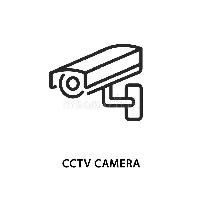CCTV Camera Flat Line Icon. Vector Illustration Video Control. Stock ...