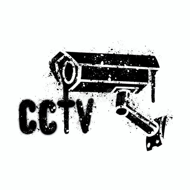 CCTV Camera in Graffiti Style with Streaks for Your Design Stock Vector ...