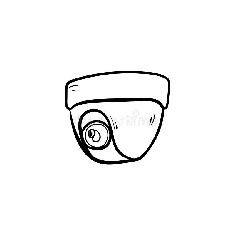 CCTV Camera, a Hand Drawn Vector Doodle Stock Vector - Illustration of ...