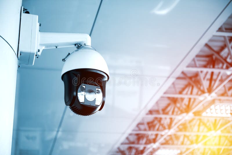 CCTV Camera Hanging on the Roof Stock Image - Image of outdoor, concept ...