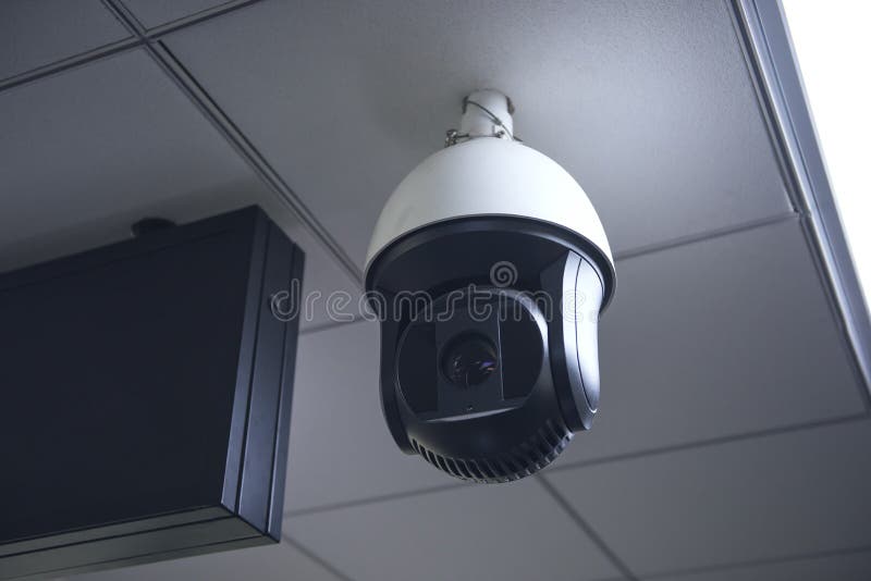 CCTV Camera Hanging on the Roof Stock Photo - Image of security ...