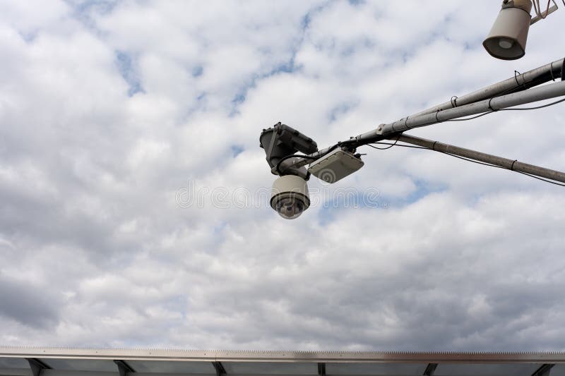 CCTV Camera Hanging on the Roof. Security Cctv Camera or Surveillance ...