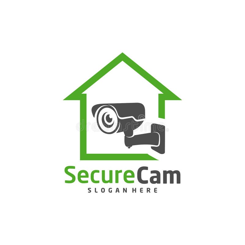 CCTV Camera with Home Icon Logo Design Vector Template, Concept Symbol ...