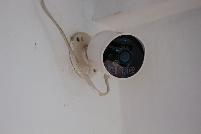 CCTV Camera in a House. White Stock Photo - Image of building, corner ...