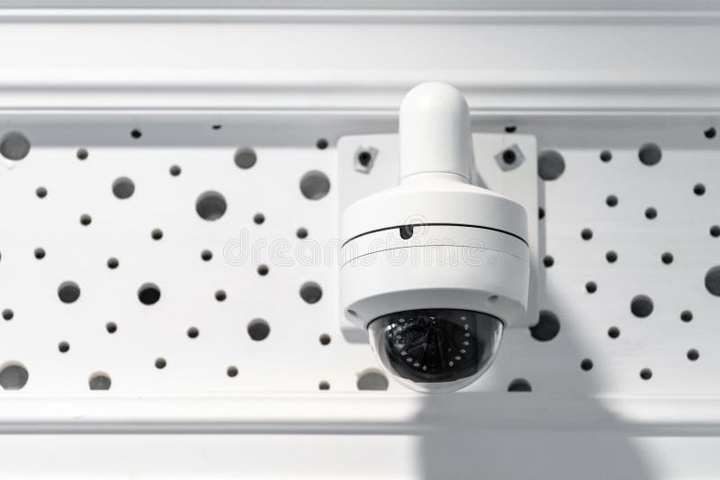 CCTV Camera is Installed Inside the Building on the Ceiling and Wall ...