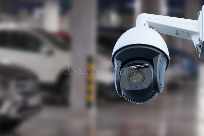 Cctv Camera Installed on the Parking Lot To Protection Security. Stock ...