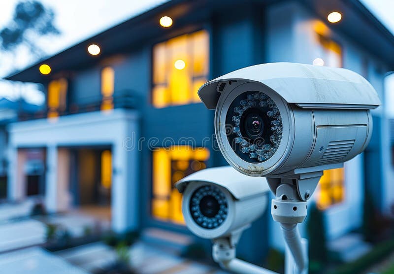 CCTV Camera is Installed on the Side of the House To Protect the ...