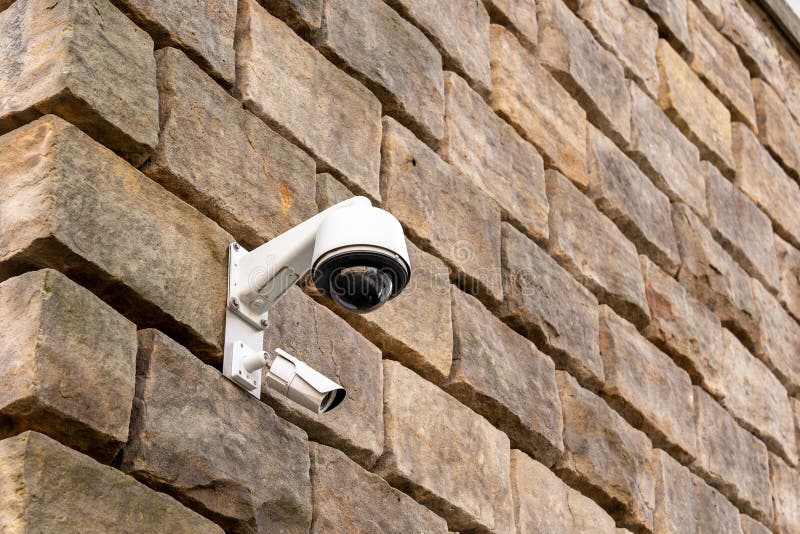 A CCTV Camera is Installed on a Stone Wall. Stock Image - Image of ... A CCTV Camera is Installed on a Stone Wall. Stock Image - Image of ...