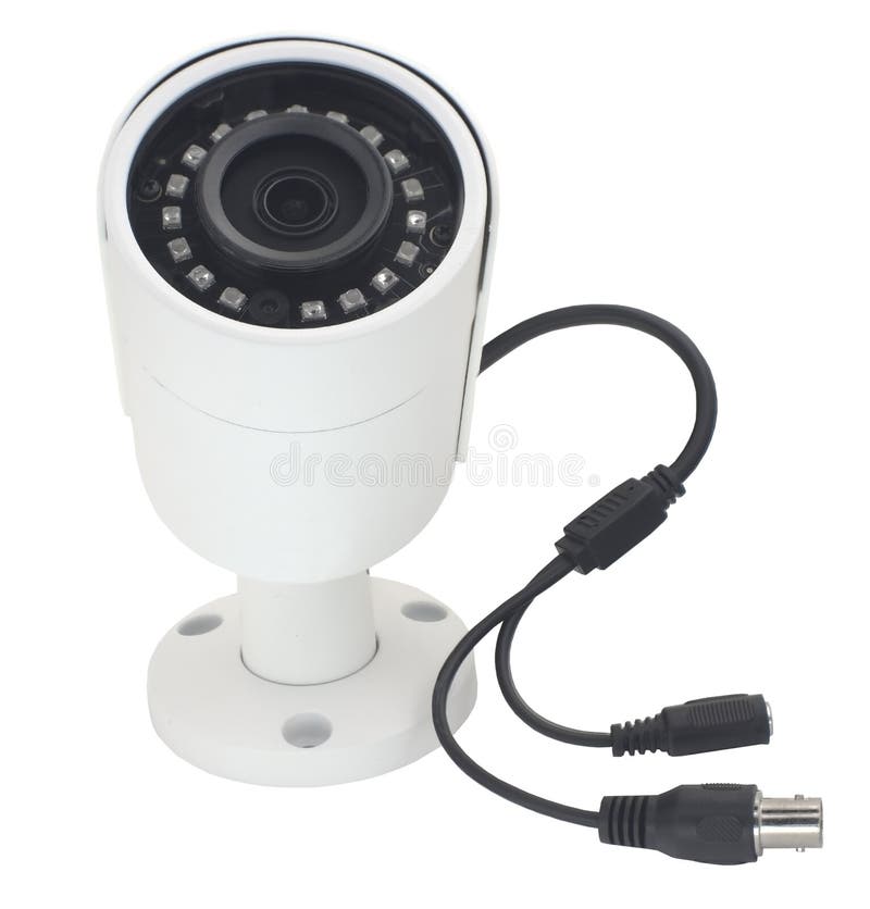 CCTV Camera Isolated on White Stock Photo - Image of equipment, cameras ...
