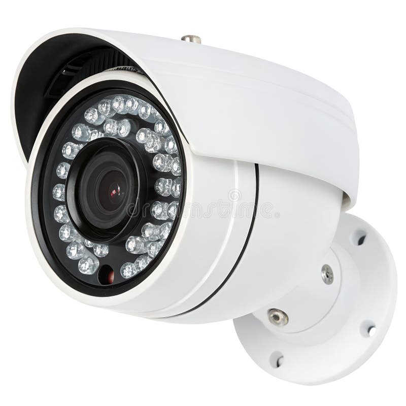 CCTV Camera Isolated on White Background Stock Illustration ...