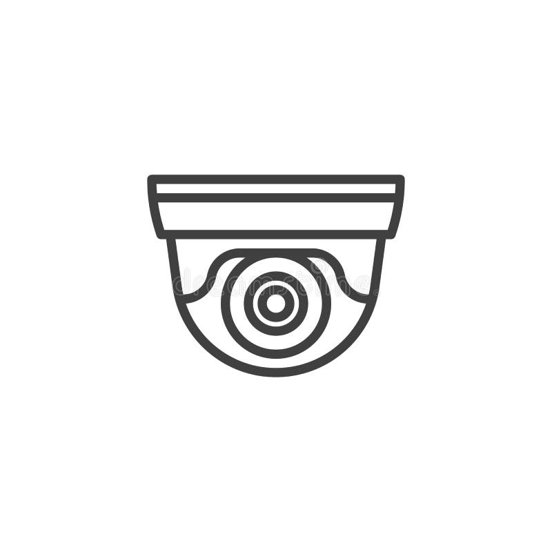 CCTV camera line icons set stock vector. Illustration of lens - 162260026