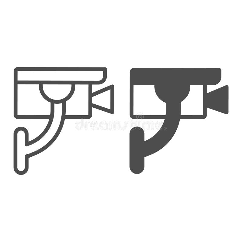 CCTV Camera Line and Solid Icon, City Museum Concept. Vector Graphics ...