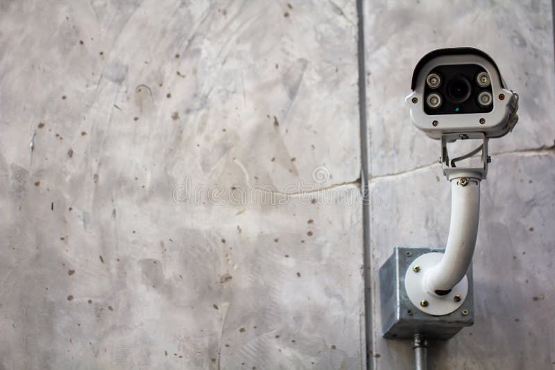 Cctv Camera, Modern Security Camera Fix on Outdoor Concrete Wall Stock ...