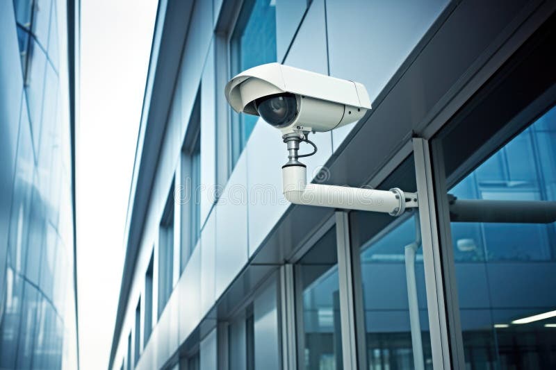 A Cctv Camera Mounted on an Office Building Stock Image - Image of ...