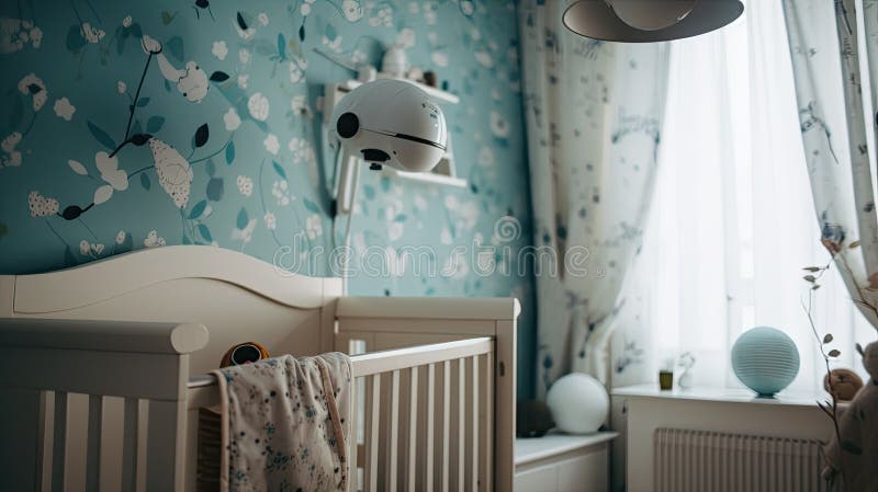 Cctv Camera in Nursery Room Stock Illustration - Illustration of ...