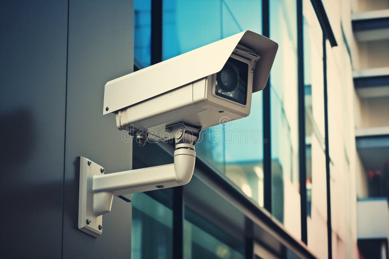 CCTV Camera at the Office Building, Camera on the Wall of an Office ...