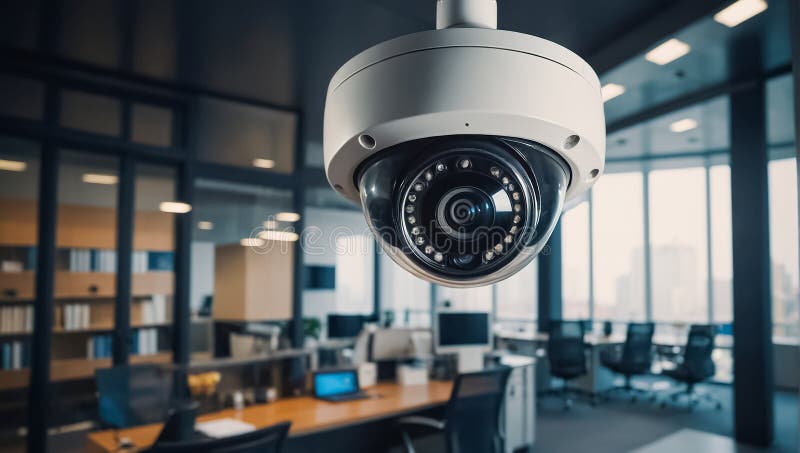 CCTV camera in the office stock illustration. Illustration of optical ...
