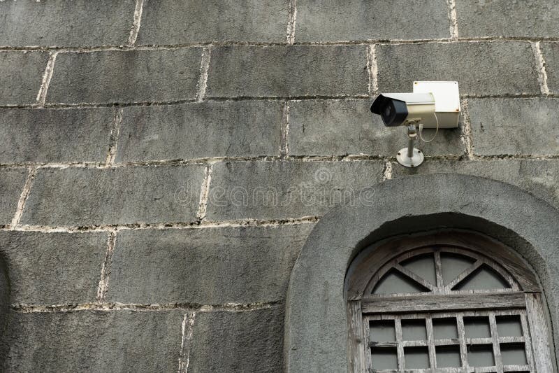 A CCTV Camera on an Old Building Horizontal Composition Stock Photo ...