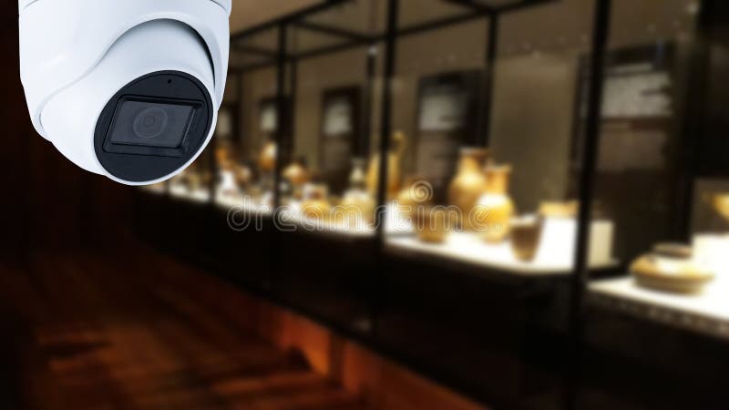 CCTV Camera Operating Inside an Art Gallery or Museum. Stock ...
