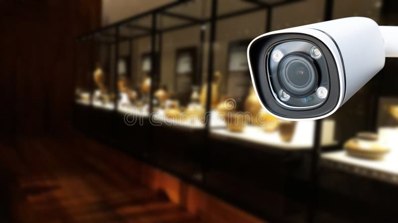 CCTV Camera Operating Inside an Art Gallery or Museum. Stock ...