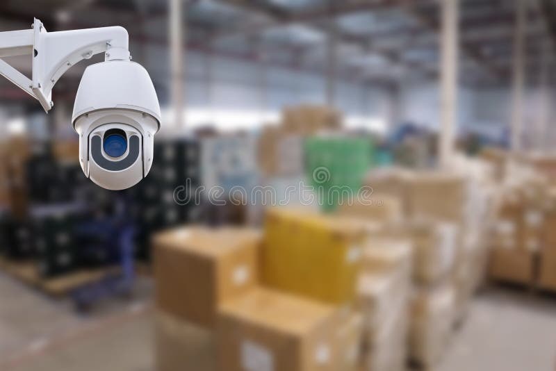 CCTV Camera Operating Inside Warehouse or Factory. Stock Photo - Image ...