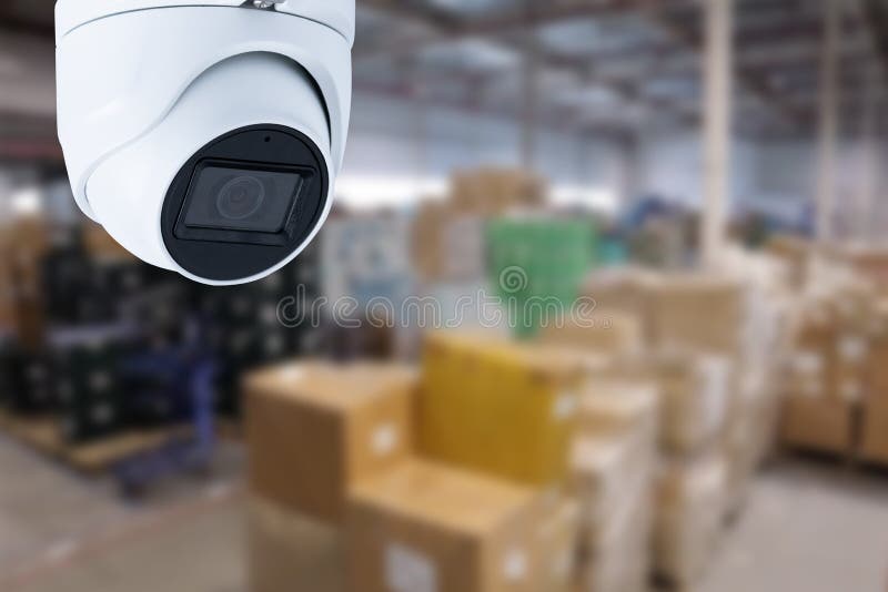 CCTV Camera Operating Inside Warehouse or Factory. Stock Photo - Image ...