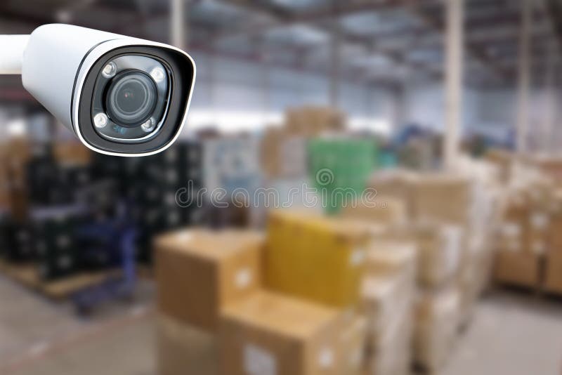 CCTV Camera Operating Inside Warehouse or Factory. Stock Photo - Image ...