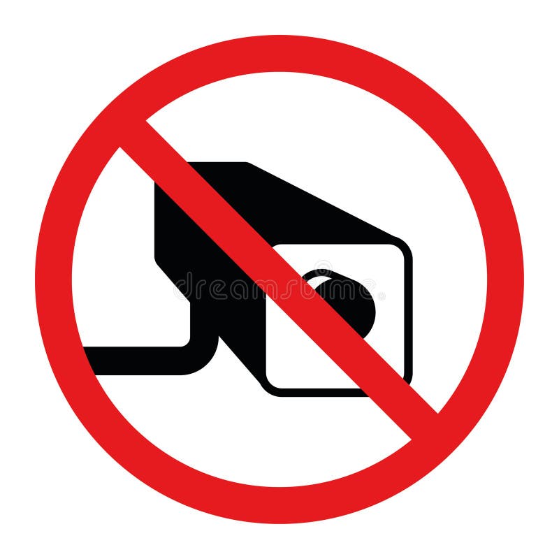 CCTV Camera Prohibition Sign Vector Illustration. Stock Illustration ...