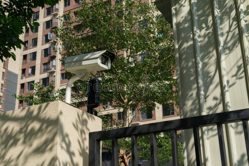CCTV Camera of a Residential Building Stock Image - Image of video ...