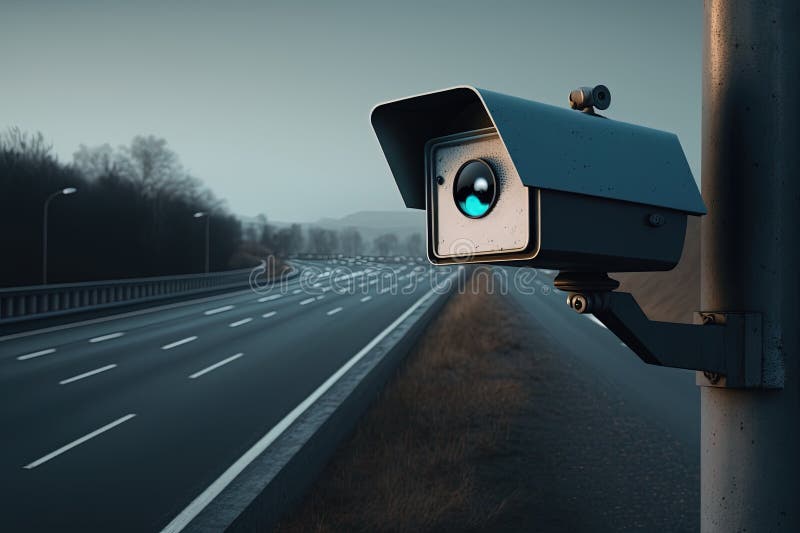 Cctv Camera on the Road. Generative AI Stock Illustration ...