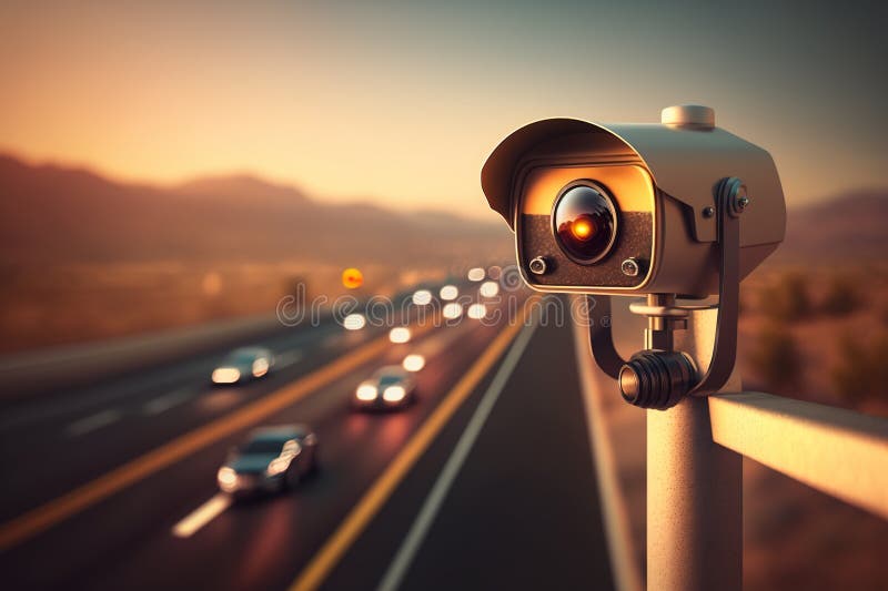 Cctv Camera on the Road. Generative AI Stock Illustration ...