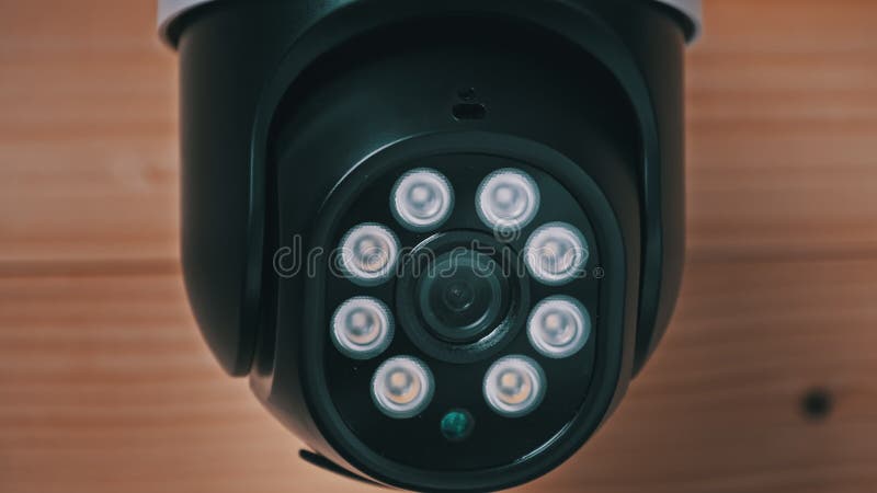 Cctv Camera Rotates And Follow The Object Security Camera Surveillance Stock Video Video Of