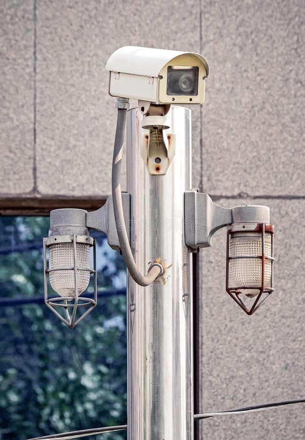 CCTV Camera Security in a Big City Stock Photo - Image of circuit ...
