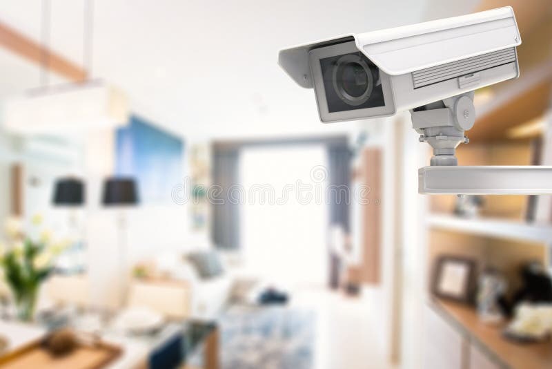 Cctv Camera or Security Camera on Living Room Background Stock ...