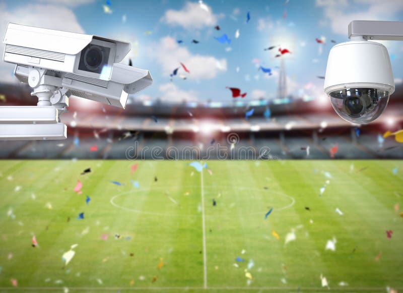 Cctv Camera or Security Camera on Stadium Background Stock Photo ...