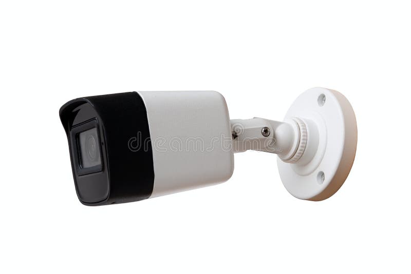 CCTV Camera of Security Isolate on White Stock Image - Image of outdoor ...