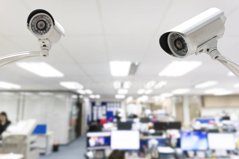 CCTV Camera Security Operating in Office Building Stock Photo - Image ...