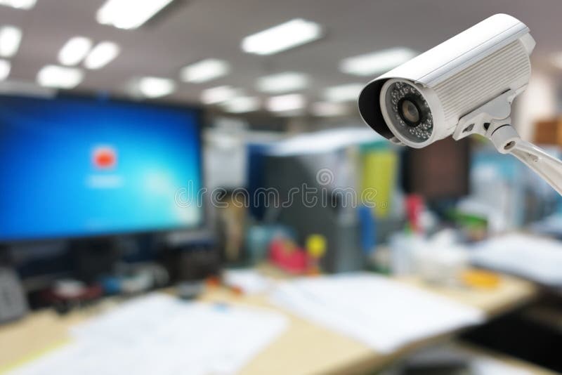 CCTV Camera Security Operating in Office Building Stock Photo - Image ...