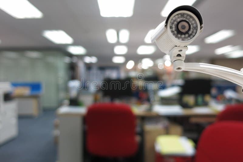 CCTV Camera Security Operating in Office Building Stock Photo - Image ...
