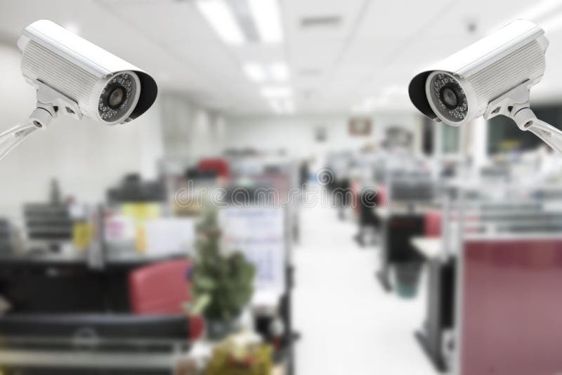 CCTV Camera Security Operating in Office Building Stock Image - Image ...