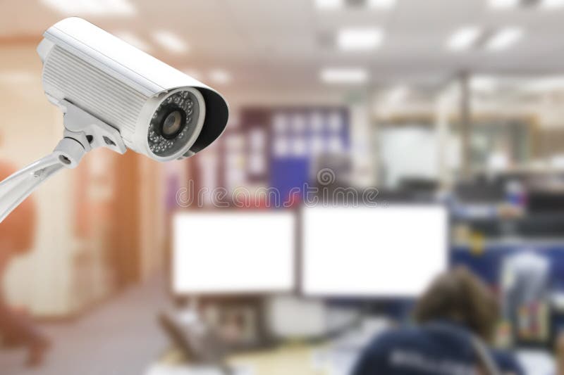 CCTV Camera Security Operating in Office Building Stock Photo - Image ...