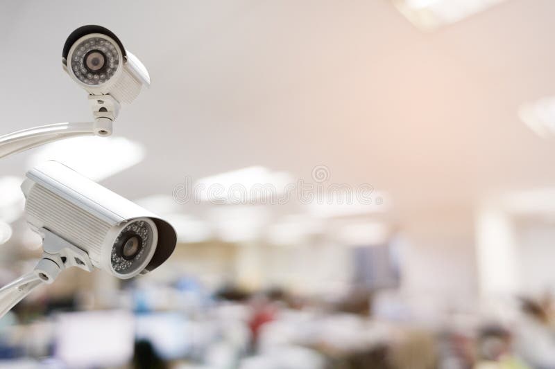 CCTV Camera Security Operating in Office Building Stock Image - Image ...
