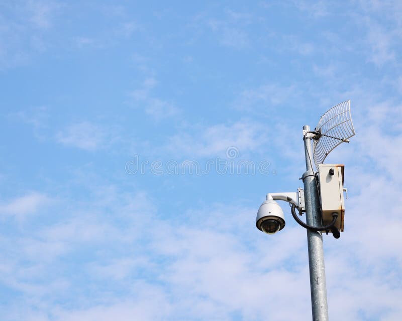 Cctv Camera, Security System, Technology Mounted on Steel Posts Sky ...