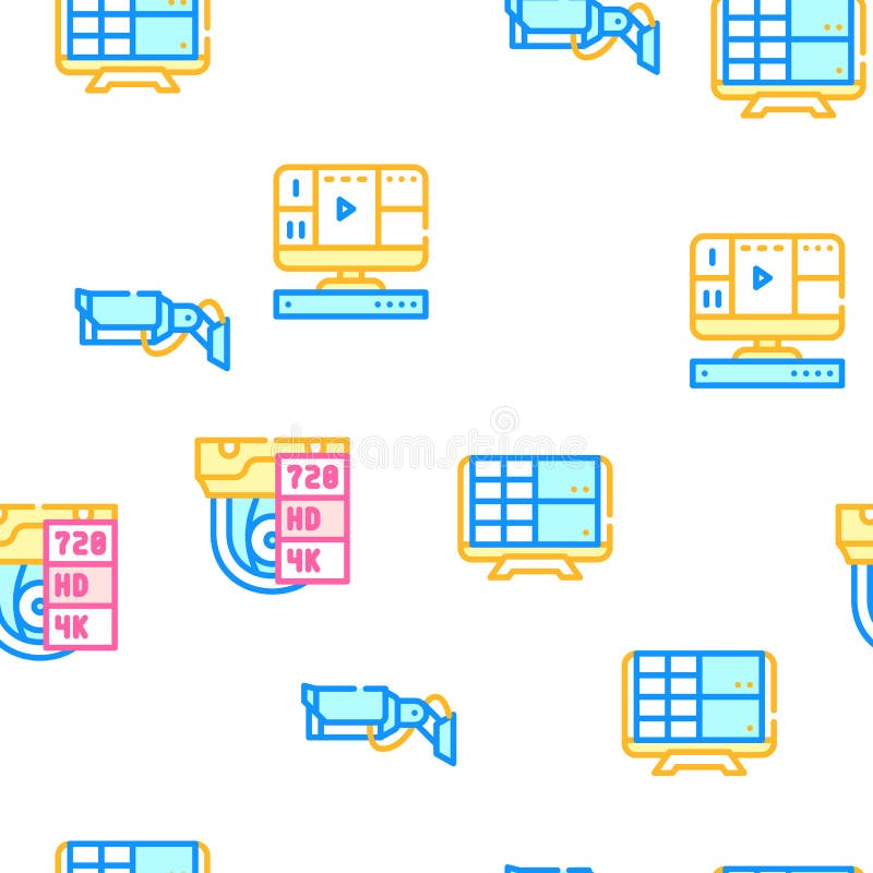 Cctv Camera Security Vector Seamless Pattern Stock Vector ...