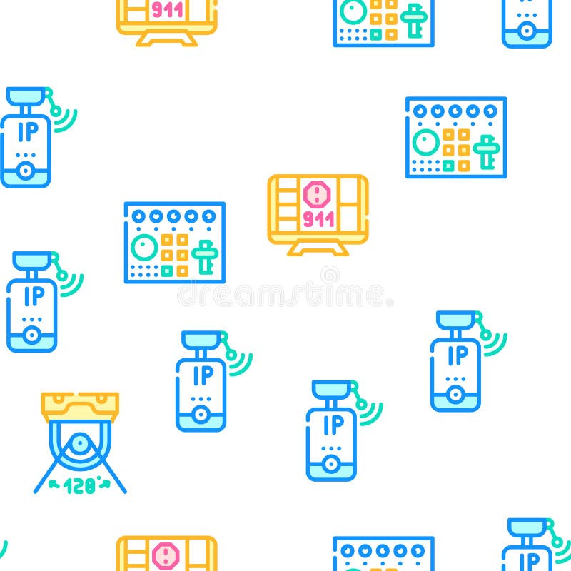 Cctv Camera Security Vector Seamless Pattern Stock Vector ...