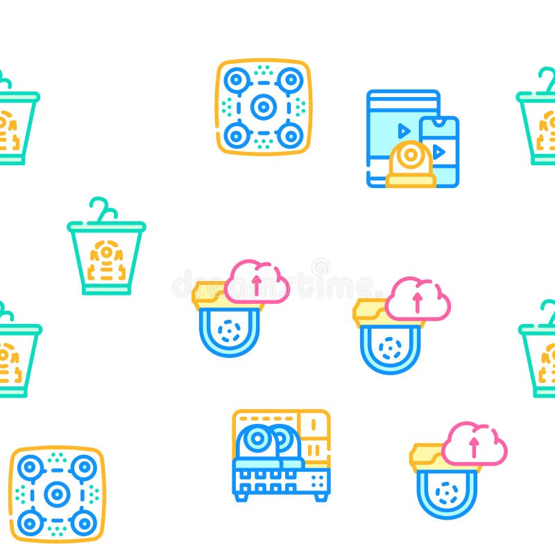 Cctv Camera Security Vector Seamless Pattern Stock Vector ...