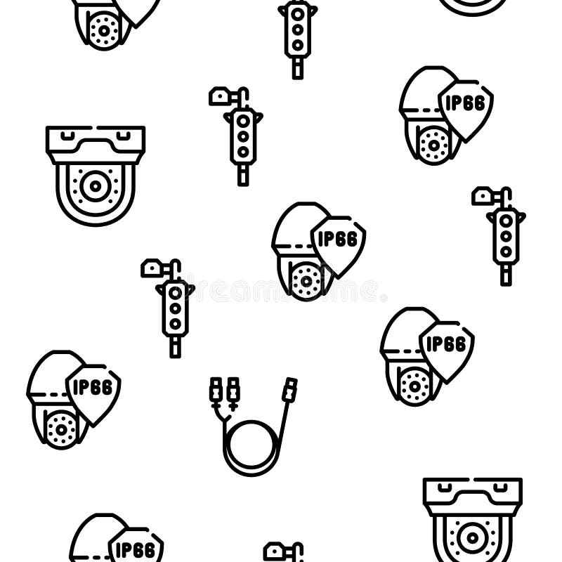 Cctv Camera Security Vector Seamless Pattern Stock Vector ...