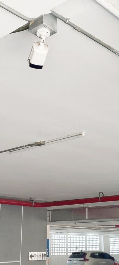 Cctv Camera is Secutity in Car Park Building Stock Photo - Image of ...